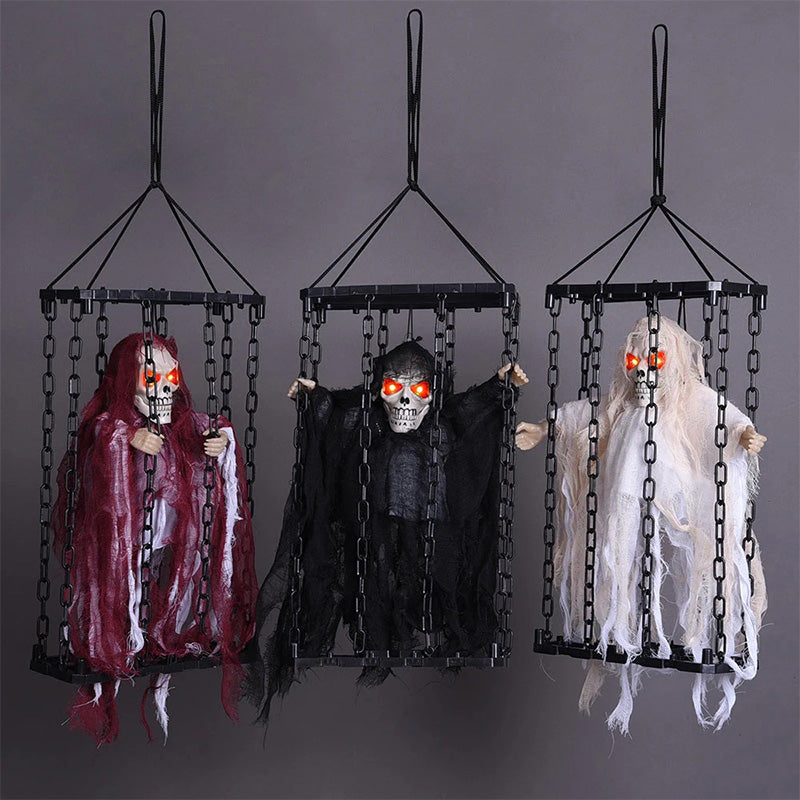 Halloween Prop Animated Caged Skeleton – luckinwish