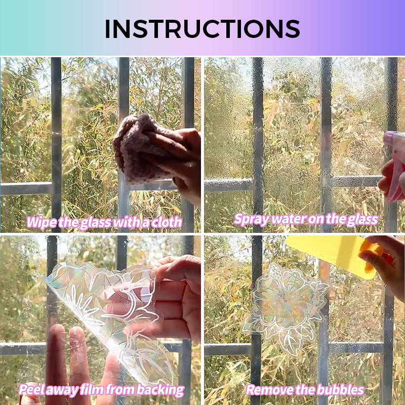 PVC animal colorful anti-collision glass sticker, 6 pcs – luckinwish